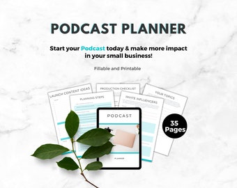 Podcast Planner, Content Calendar, Podcast Template, Content Planner ...