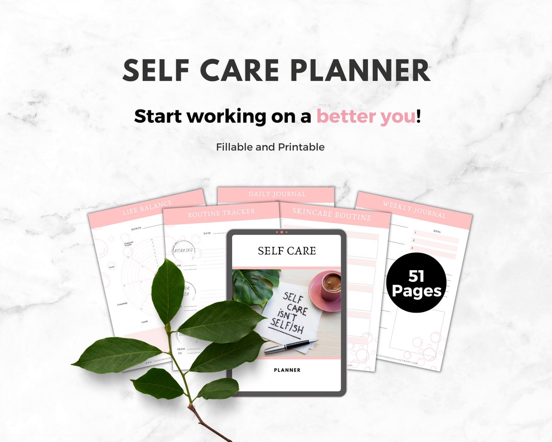 Self-care Planner Printable Mindfulness Workbook Self-love Journal ...
