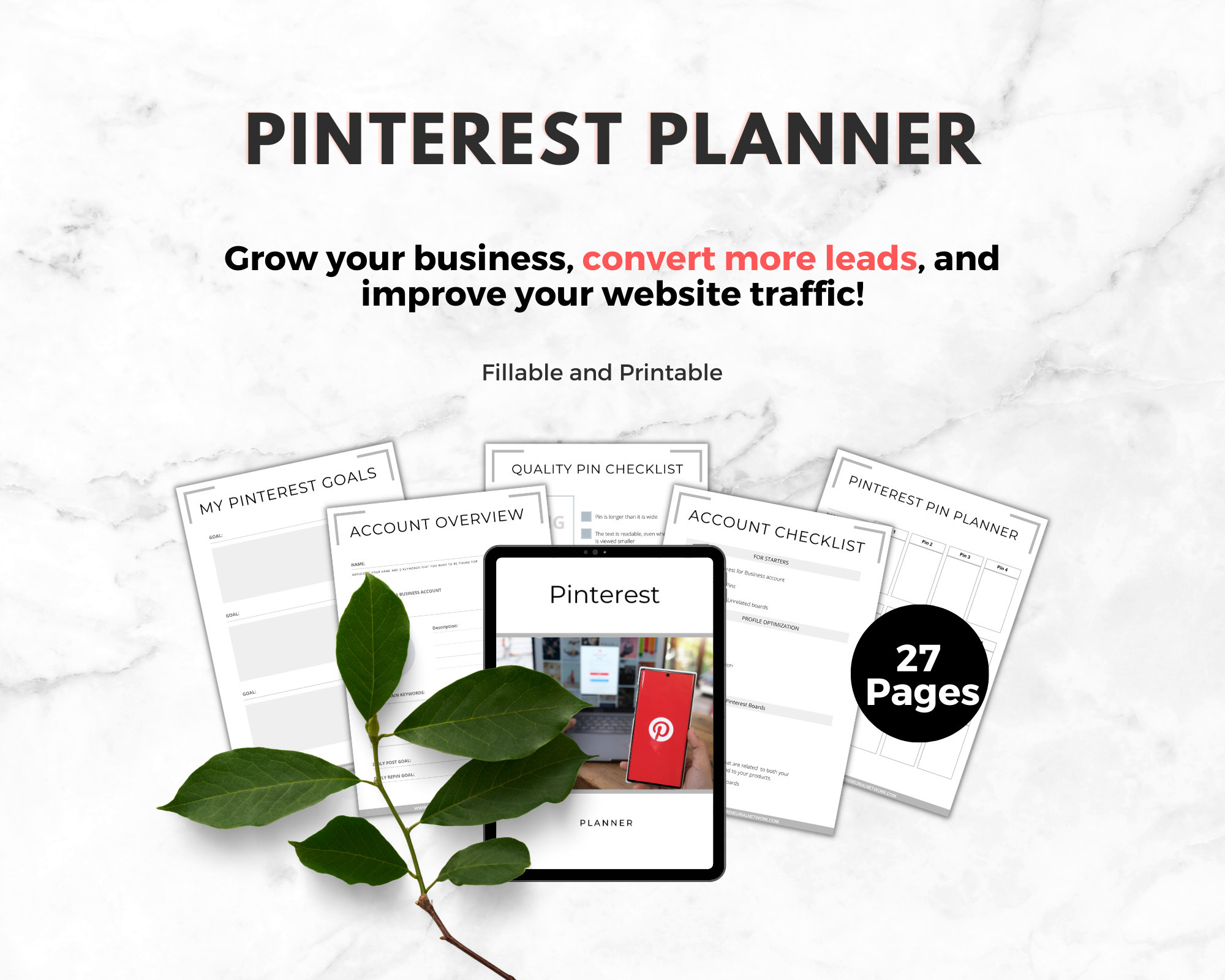 Pinterest Planner | Pinterest Template | Pinterest Checklist ...