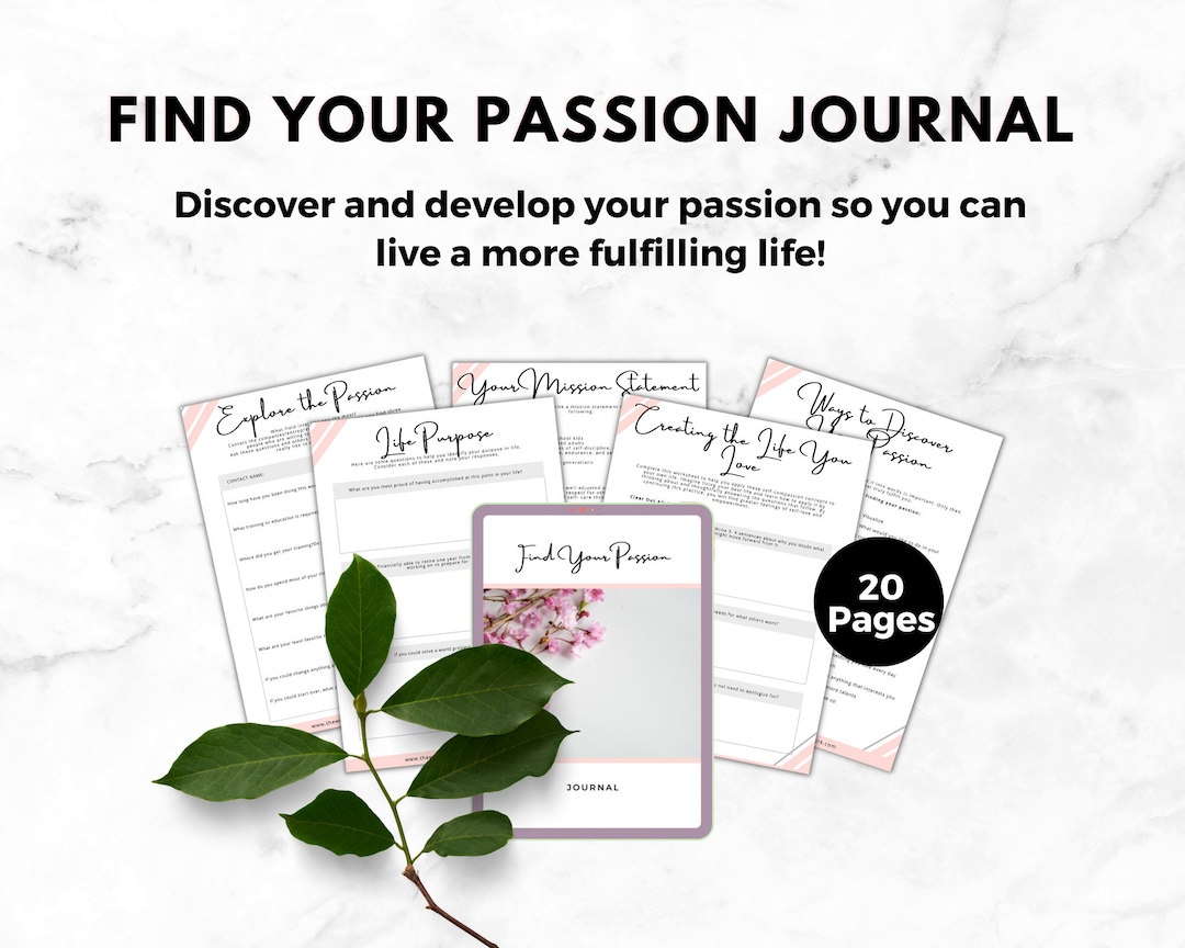 Find Your Passion Planner | Self Discovery | Life Purpose Planner ...
