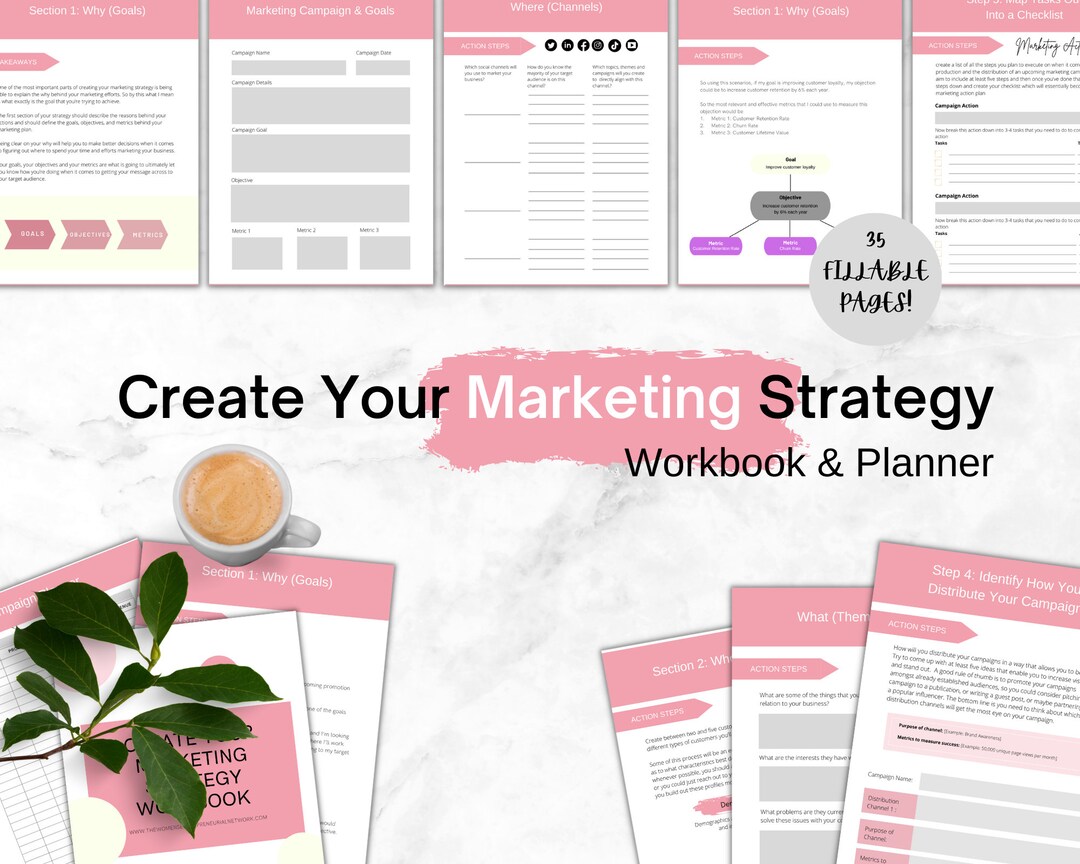Marketing Workbook | Marketing Planner | Marketing Strategy | Marketing ...