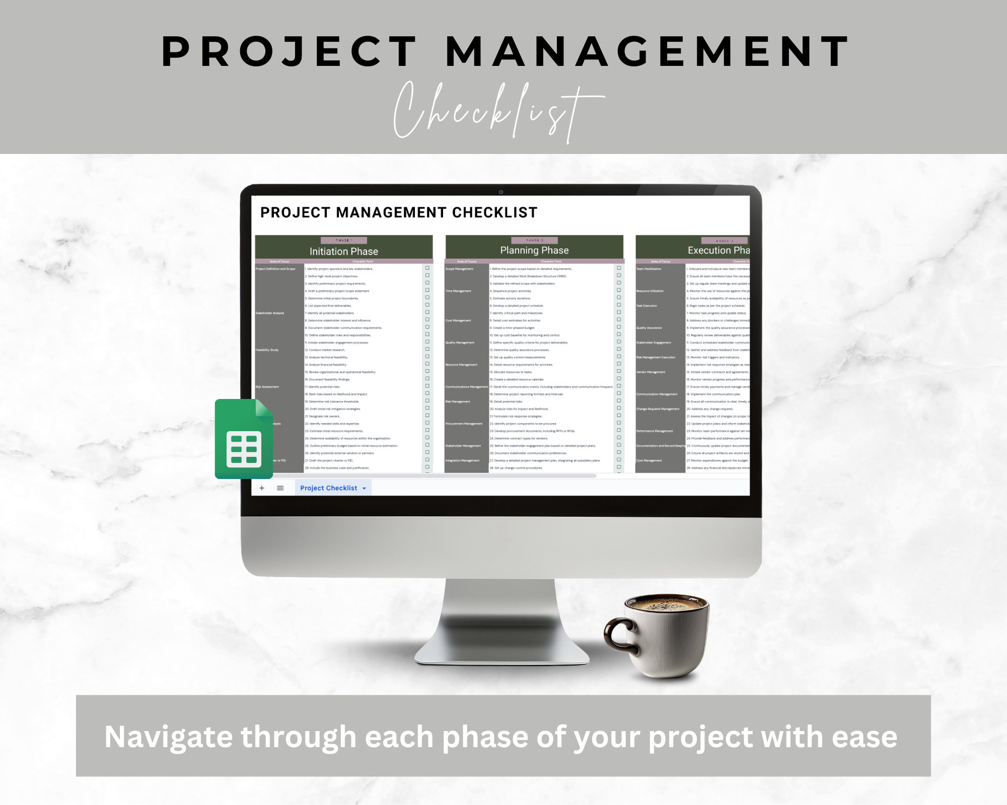 Project Management Checklist, Project Management Daily Checklist, Task ...