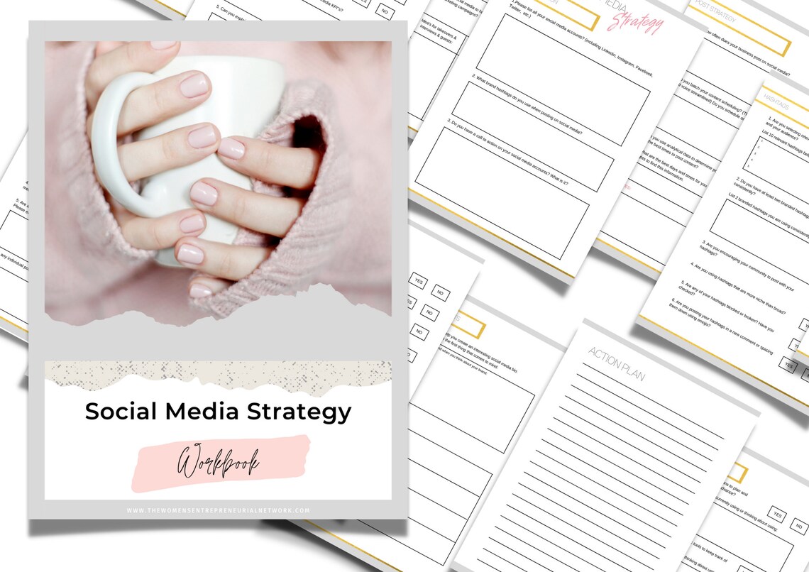 Social Media Workbook Social Media Strategy Social Media - Etsy