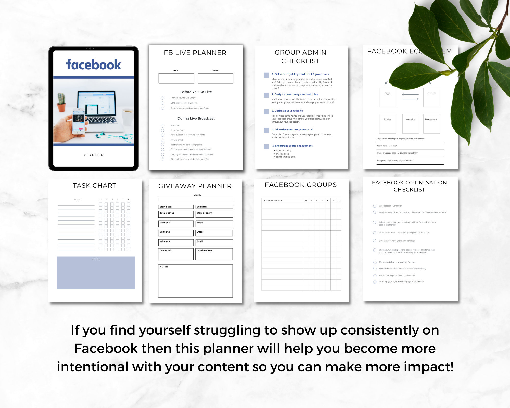 Facebook Planner | Business Planner | Facebook Growth Plan | Facebook ...