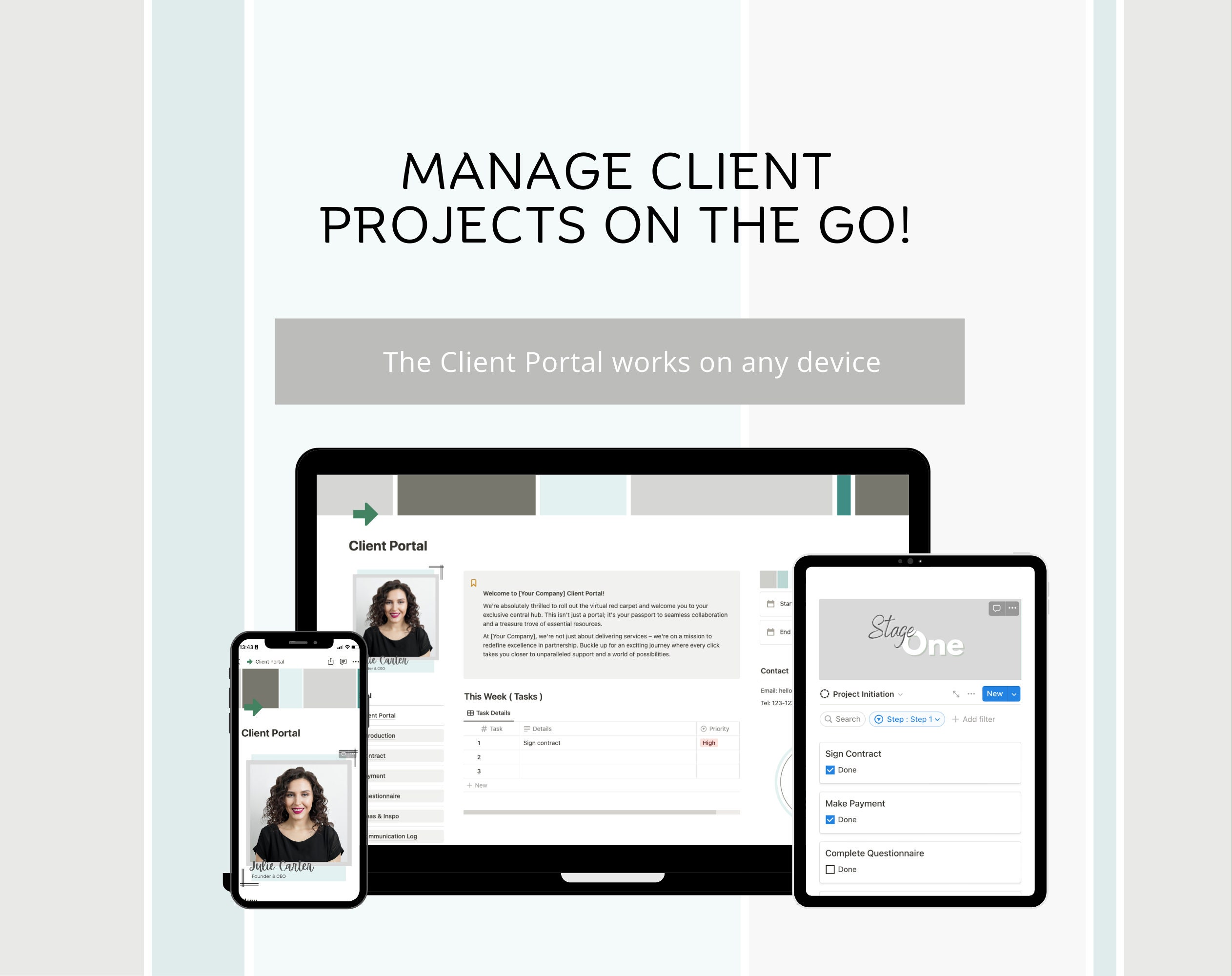 Client Portal Notion, Client Dashboard, Notion Template, Client ...