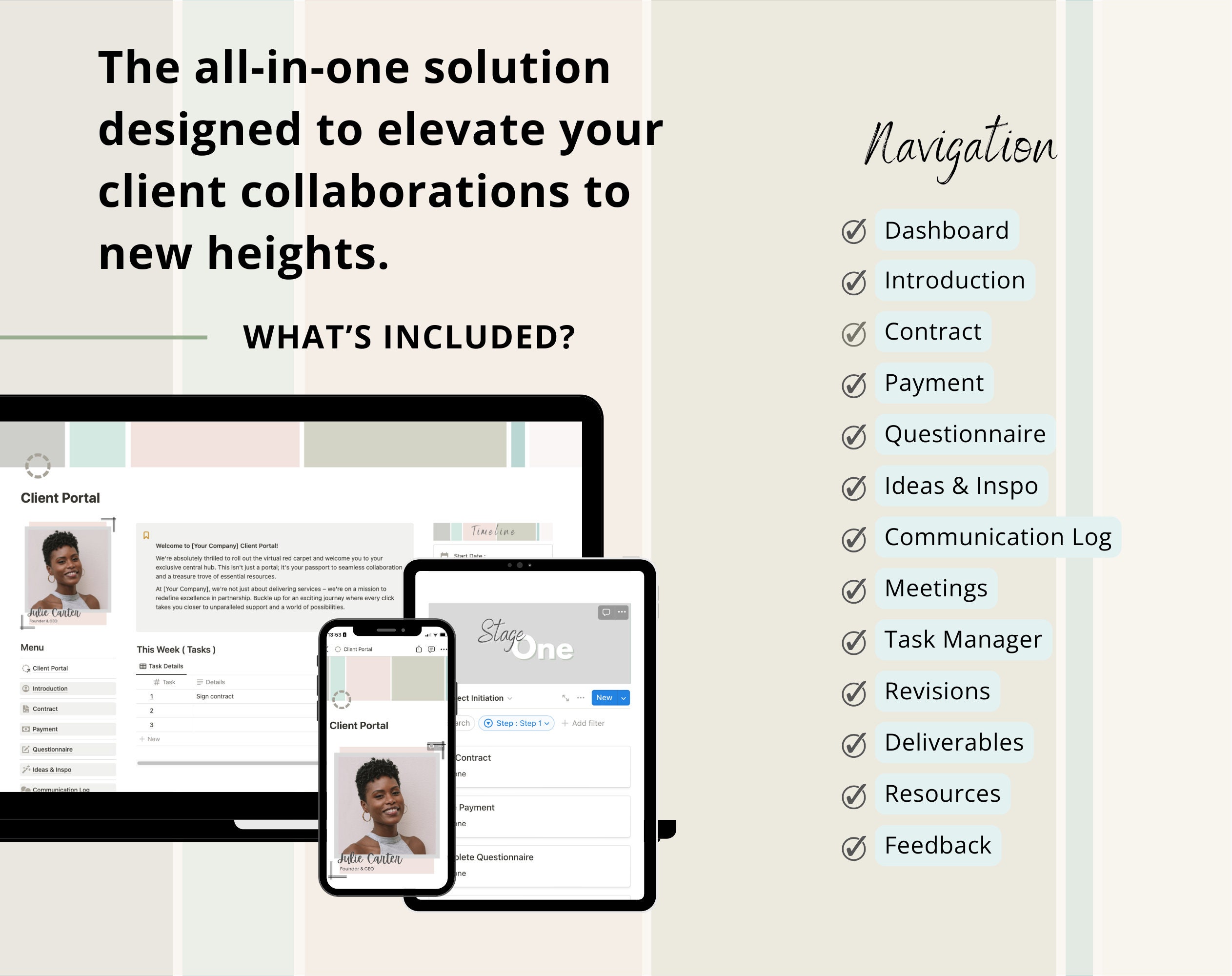 Client Dashboard Notion, Client Portal Notion, CRM, Project Management, Notion Template, Client ...
