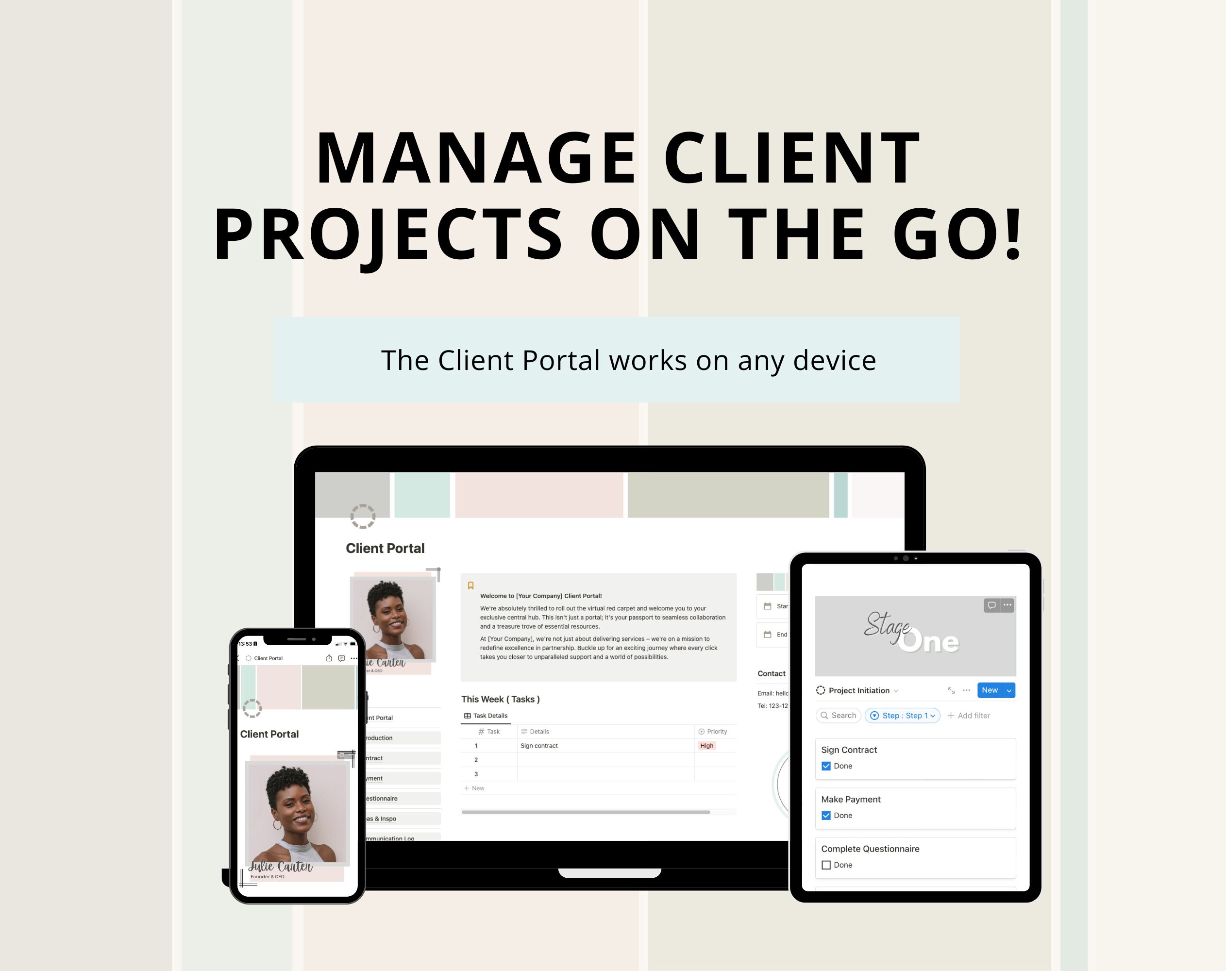 Client Dashboard Notion, Client Portal Notion, CRM, Project Management, Notion Template, Client ...