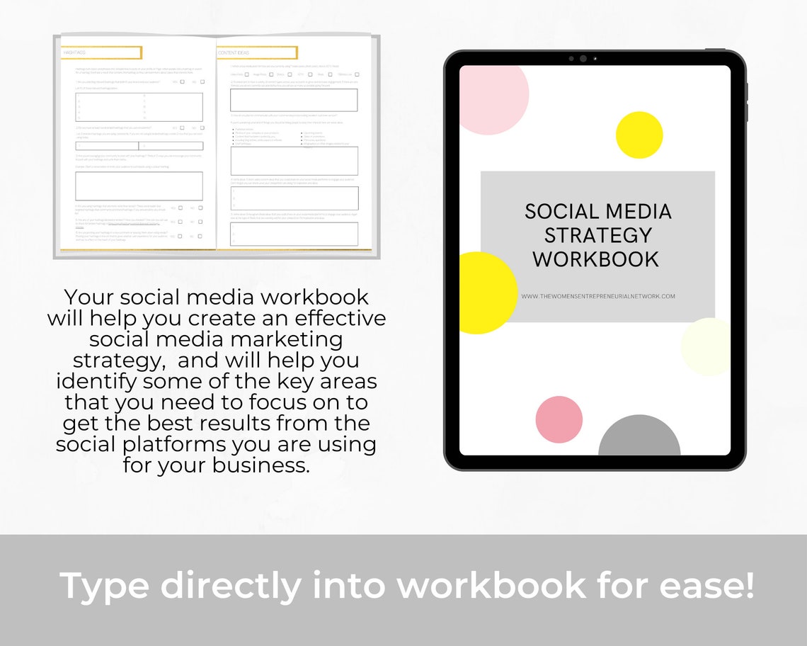 Social Media Workbook Social Media Strategy Social Media - Etsy