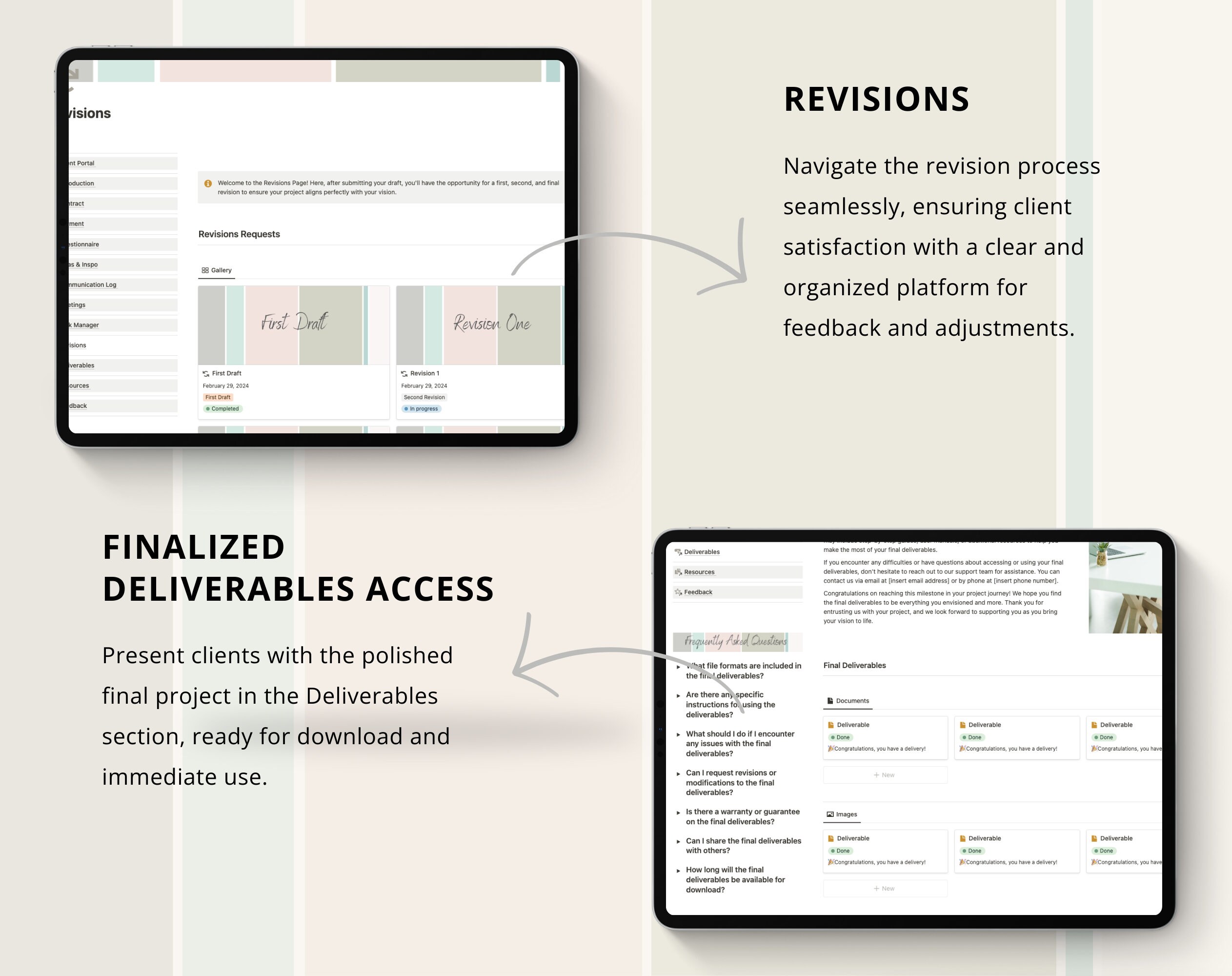 Client Dashboard Notion, Client Portal Notion, CRM, Project Management, Notion Template, Client ...