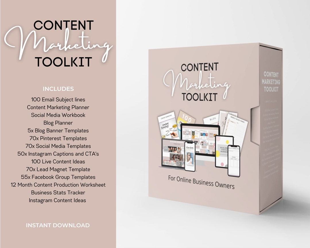Content Marketing Toolkit Course Creator Bundle Social Media Templates ...