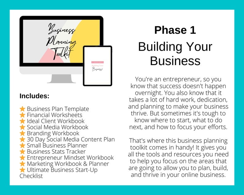Small Business Starter Kit, Business Plan, Social Media Kit, Content ...