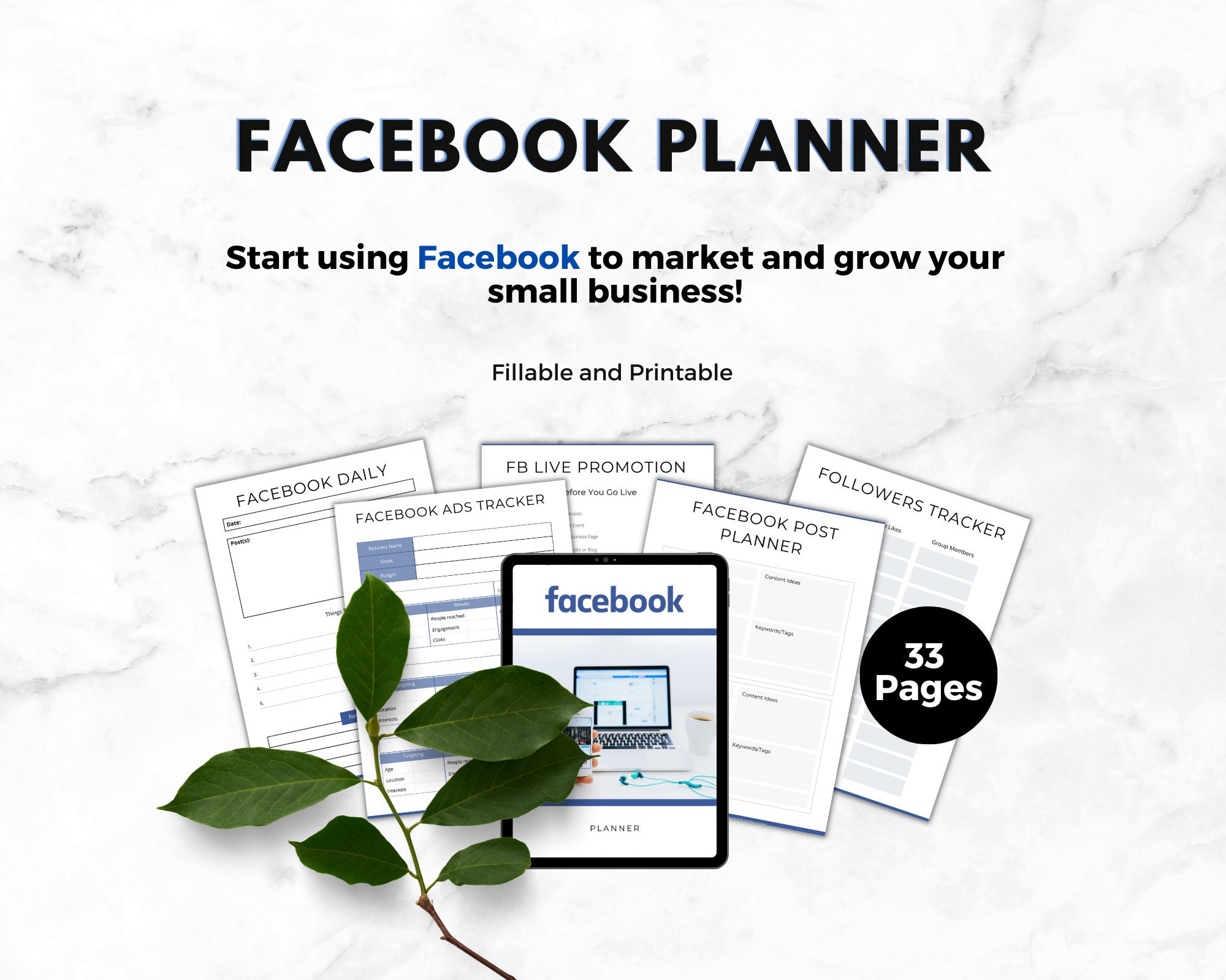Facebook Planner | Business Planner | Facebook Growth Plan | Facebook ...