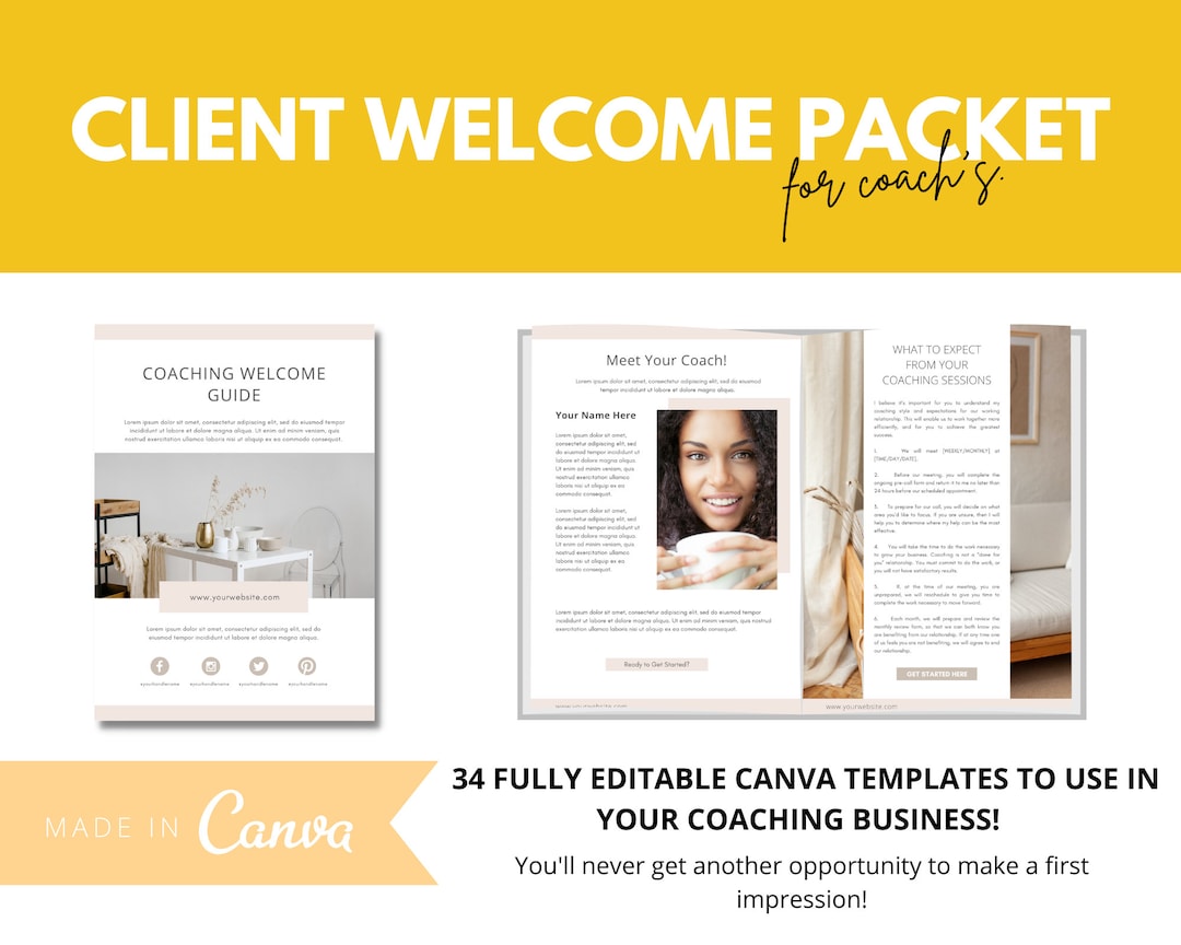 Coaching Welcome Packet | Onboarding Template | Orientation Template ...