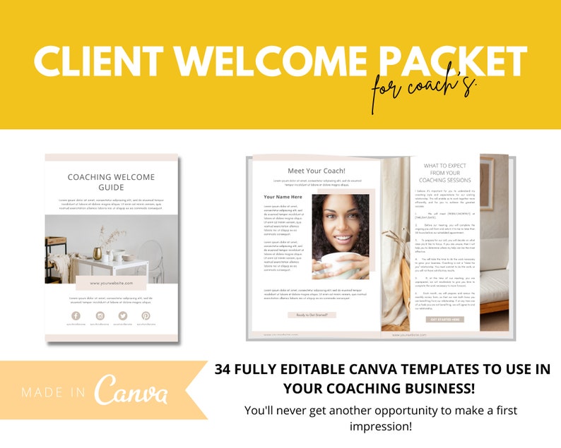 Coaching Welcome Packet | Onboarding Template | Orientation Template ...