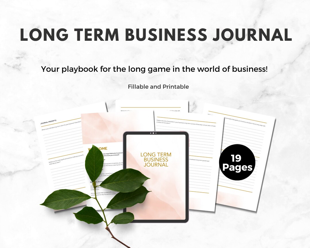 Business Journal & Planner, Printable Business Growth Journal, Start up ...