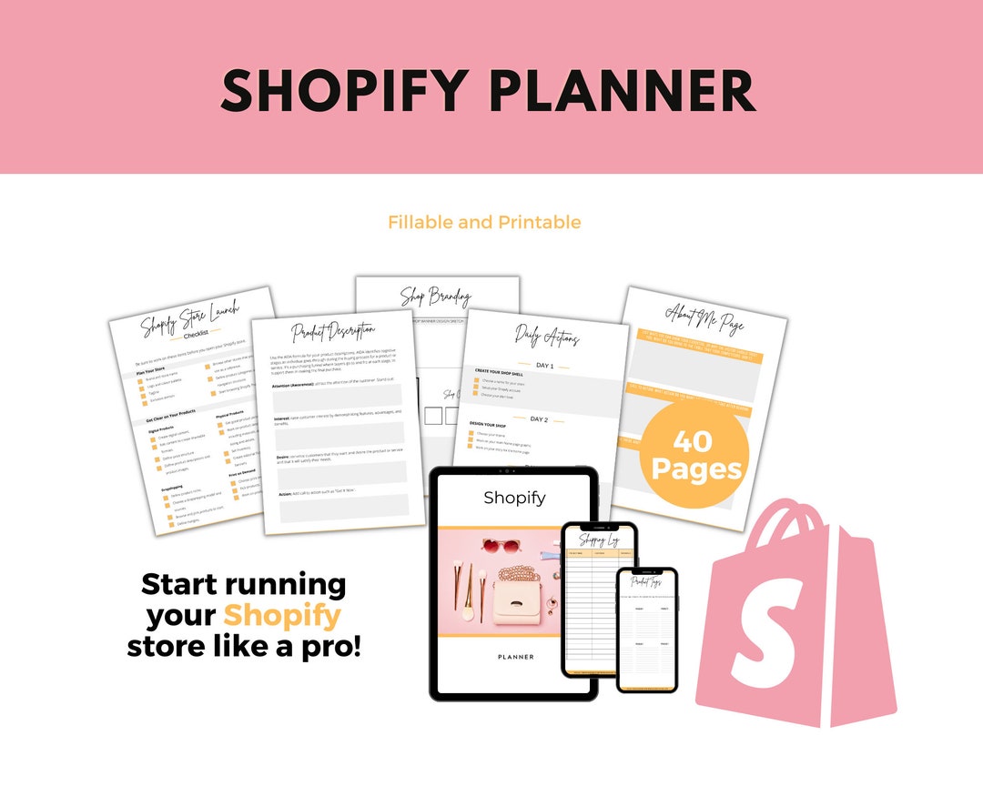 Shopify Planner Business Planner Ecommerce Planner Shop Organiser ...