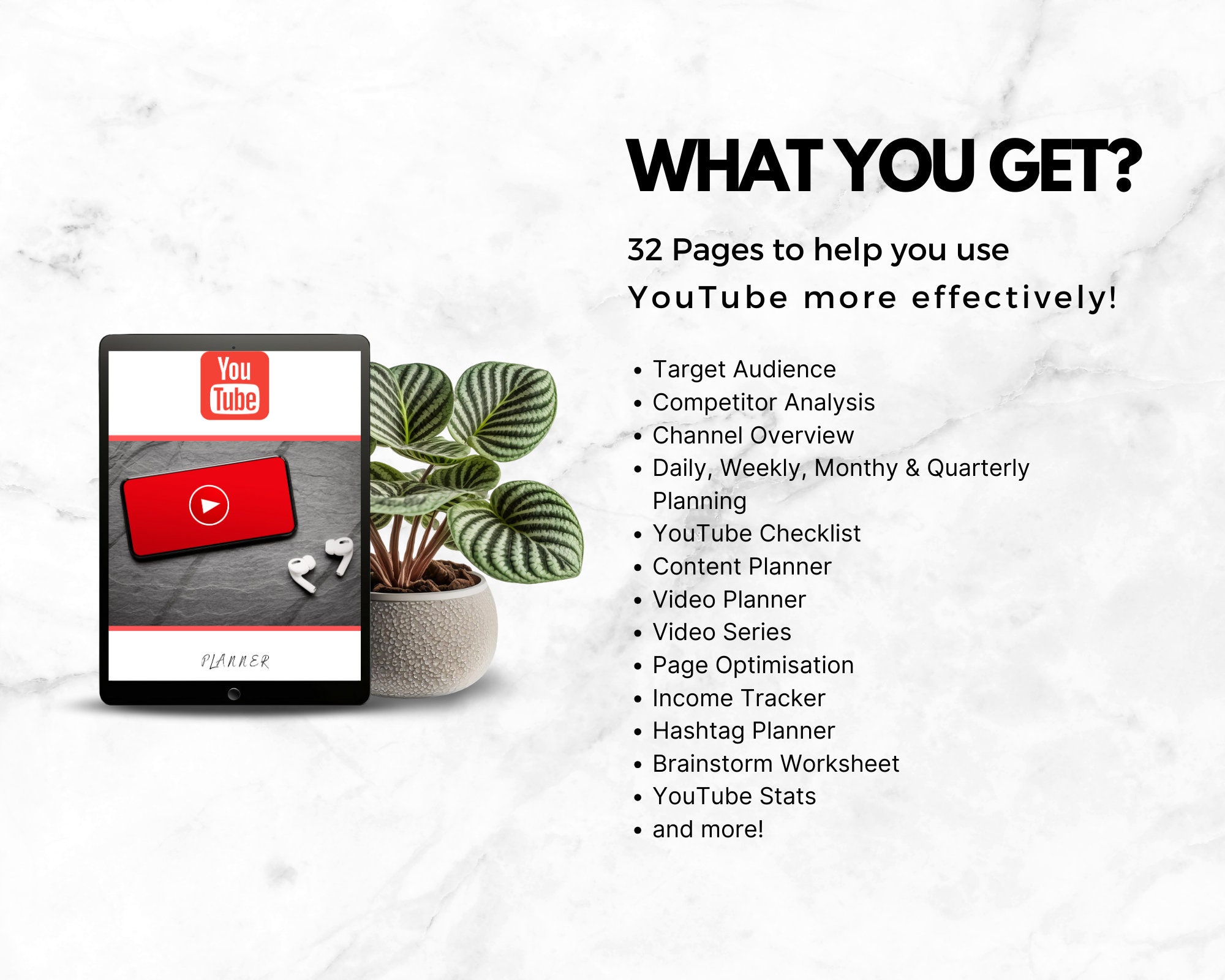 Youtube Content Strategy Planner | Social Media Planner Printable ...