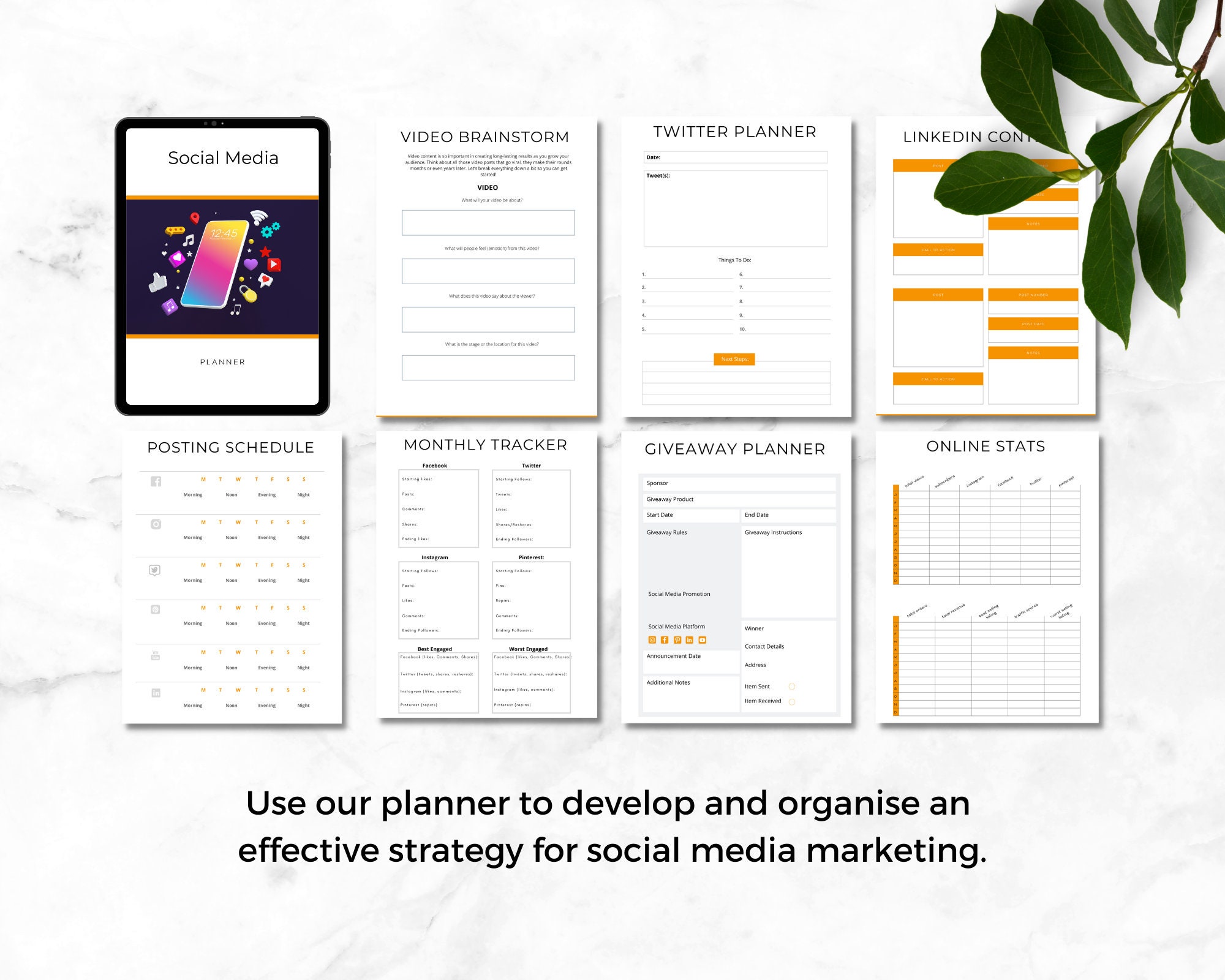 Social Media Planner Bundle, Instagram Planner Printable, Digital ...