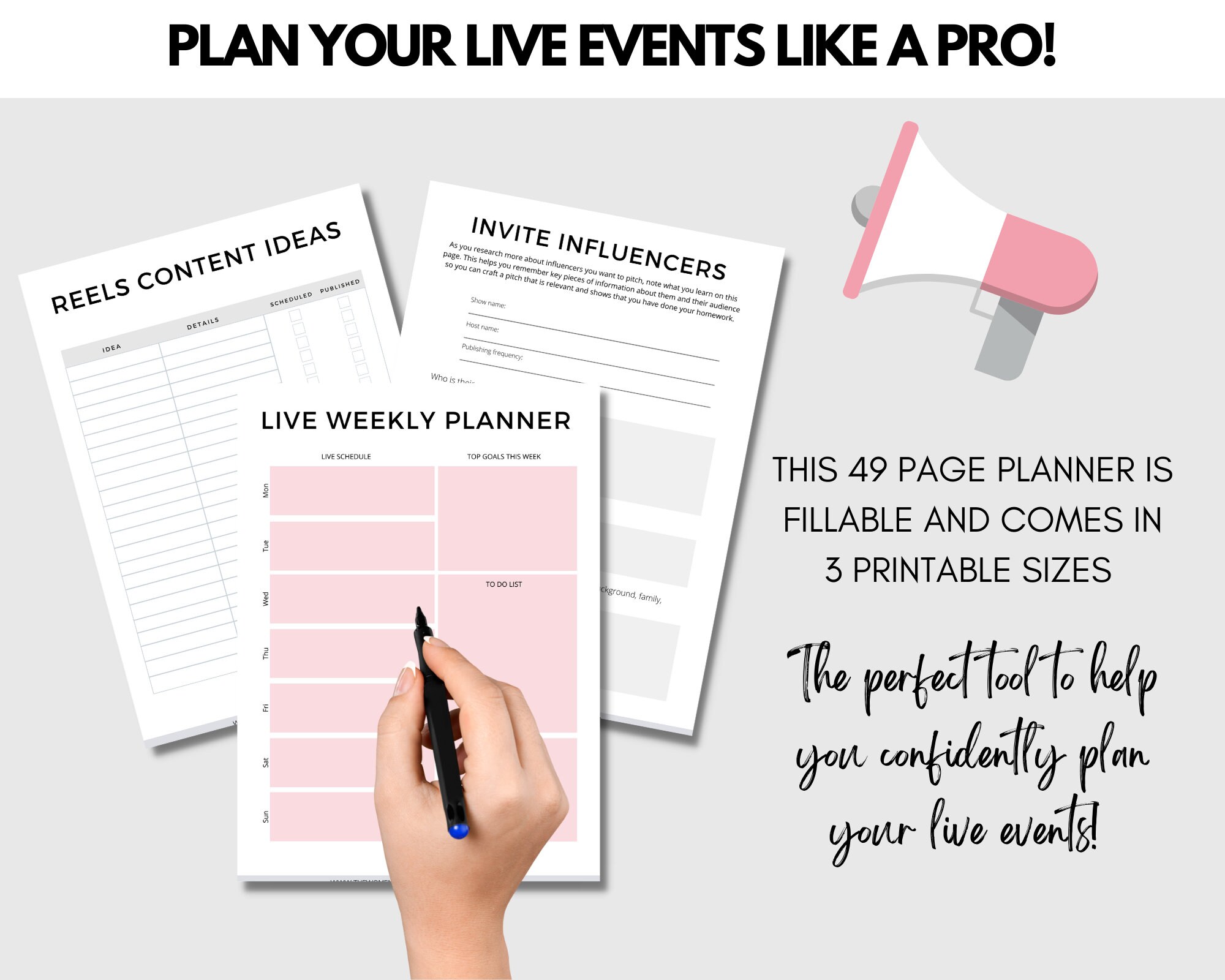 Live Online Event Planner Live Event Planner Public Speaking Planner ...