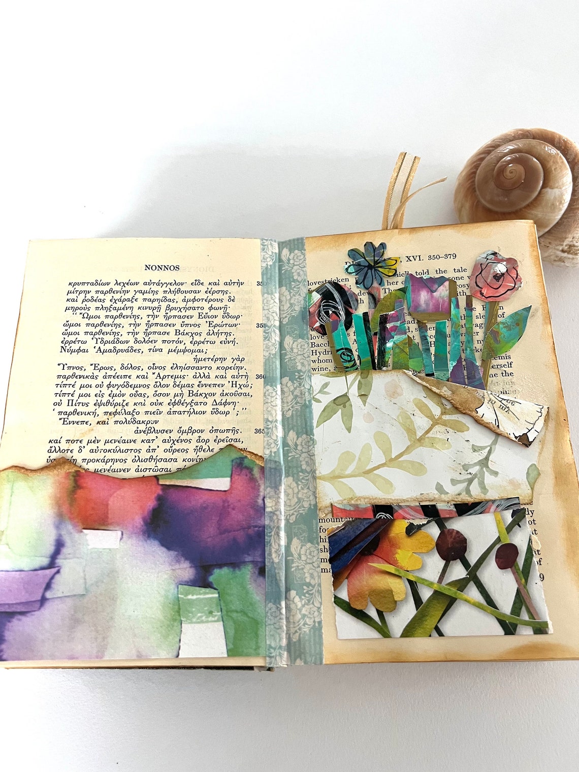 Vintage Book Altered Art Journaling With Paper, Paints, Stencils ...