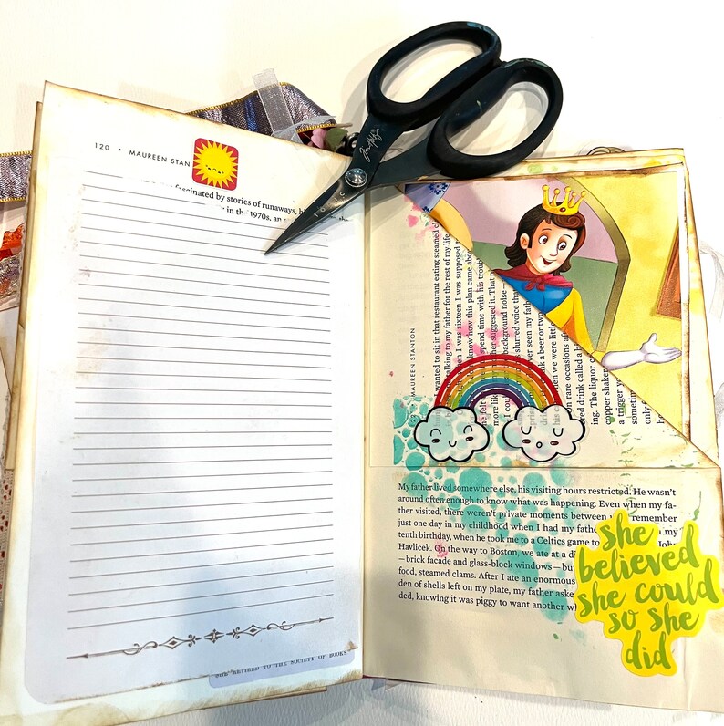 Girls Junk Journal Altered Book. Book Pockets Junk Journal, Girls Gift ...