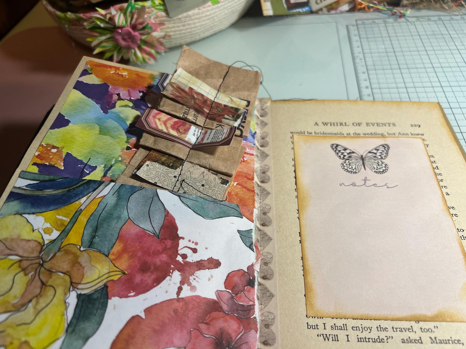 Vintage Book Altered for Art Journaling, Ambitions, Paper, Paints ...