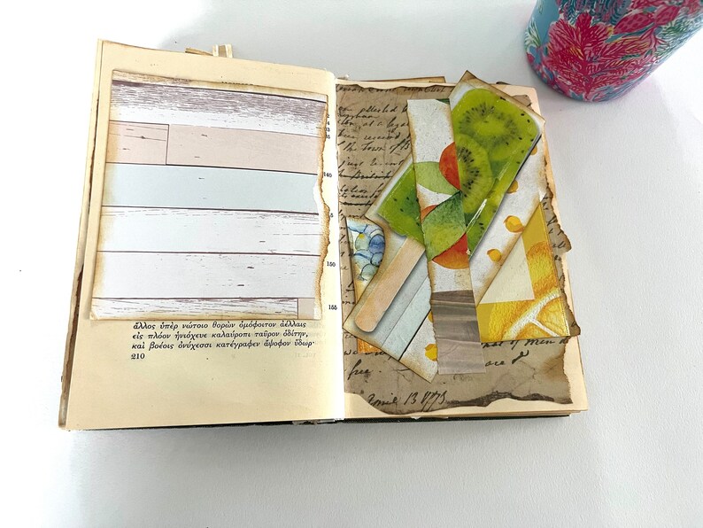 Vintage Book Altered Art Journaling With Paper, Paints, Stencils ...