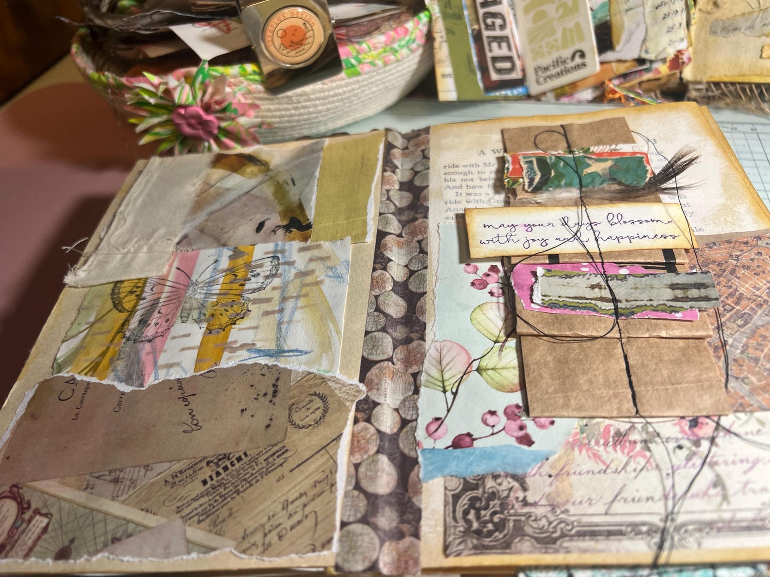 Vintage Book Altered for Art Journaling, Ambitions, Paper, Paints ...