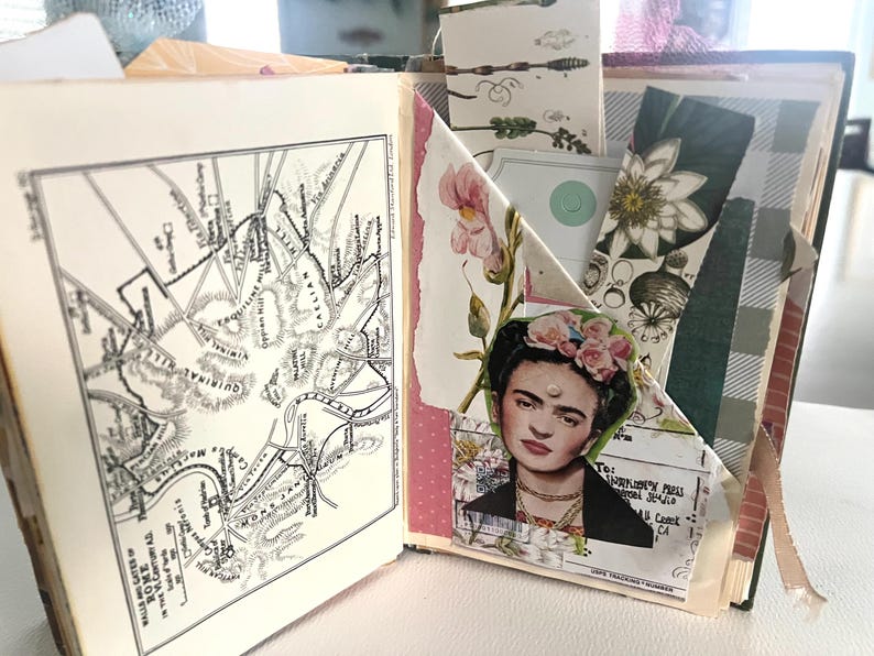 Vintage Book Altered for Journaling With Paper, Paints, Stencils ...