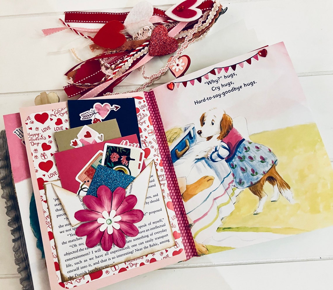 Valentines Day or Any Daywho Needs A Hug Junk Journal, Altered Golden ...