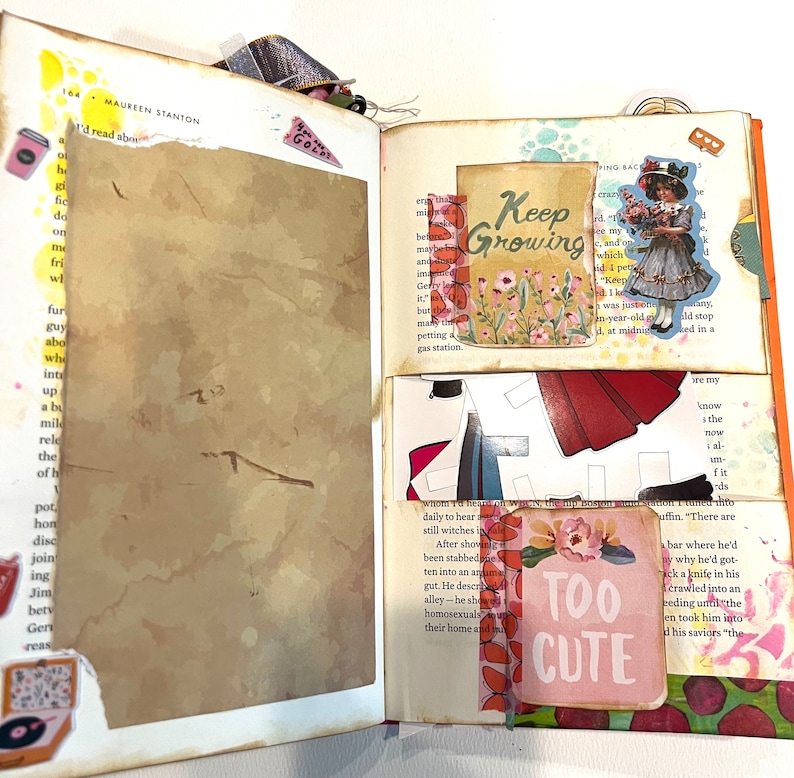 Girls Junk Journal Altered Book. Book Pockets Junk Journal, Girls Gift ...