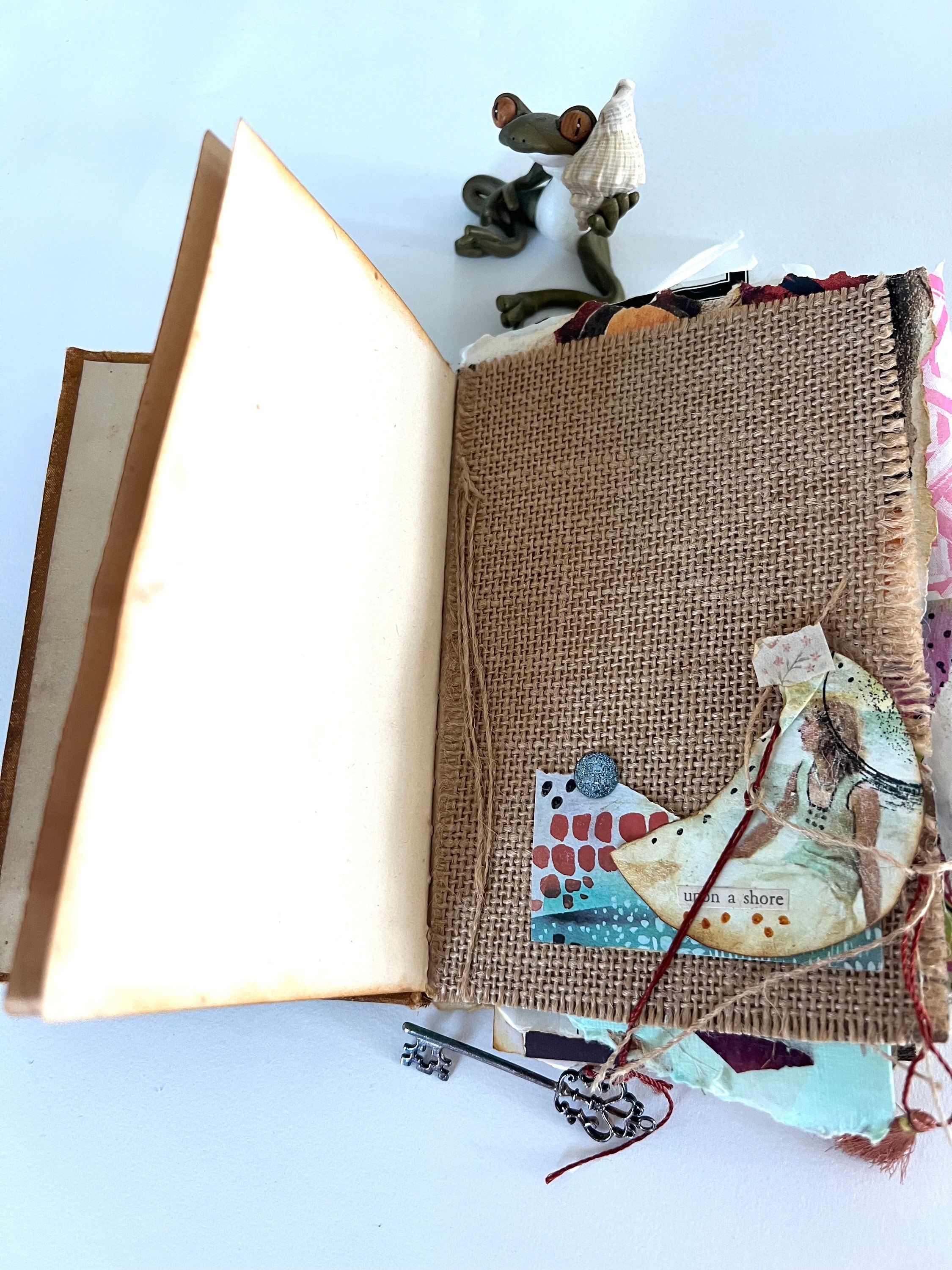 Homemade Altered Vintage Book Junk Journal Handheld With Pockets, Tags ...