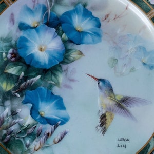 The Anna's Hummingbird Plate by Lena Liu. Porcelain Plate - Etsy
