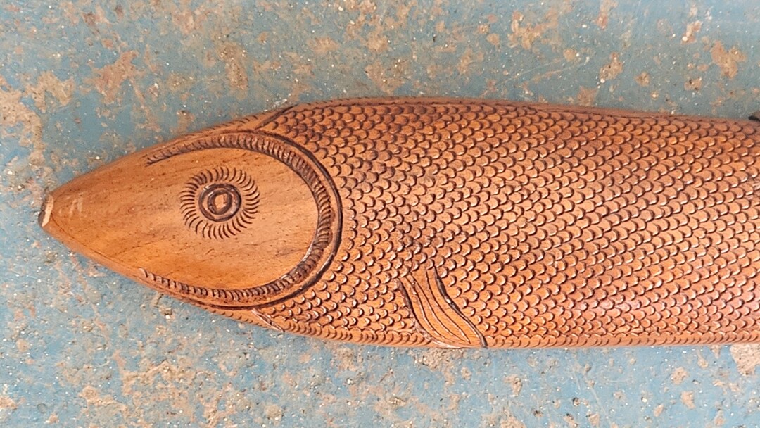 Vintage Fish Shaped Carving Set Wooden Carved Handles - Etsy