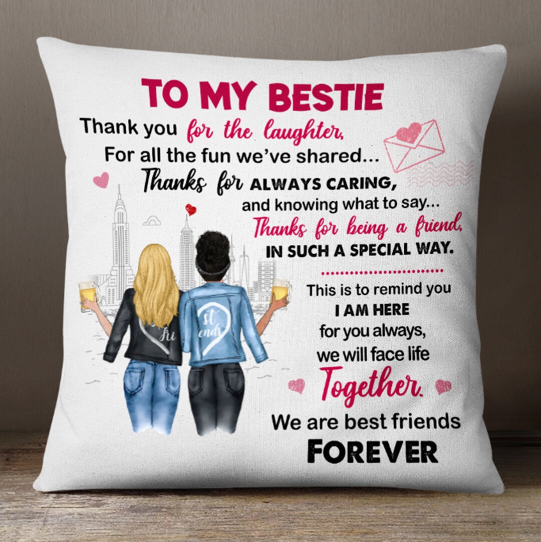 To My Bestie Pillow, Best Friend Gift, Friend Cuddle Pillow, Friendship ...