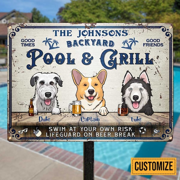 Funny Pool Signs - Etsy
