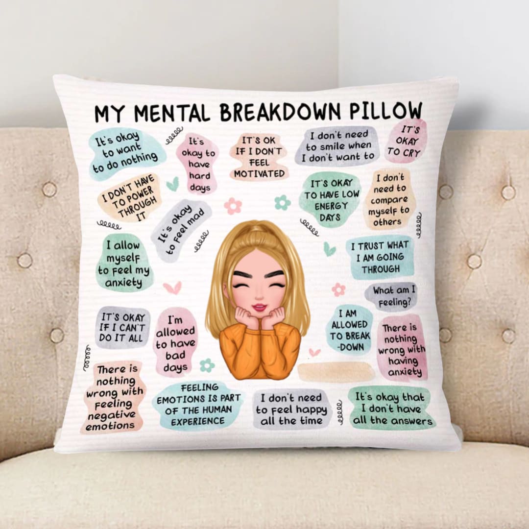 Mental Breakdown Pillow, Daily Bible Affirmations Pillow, Daily ...