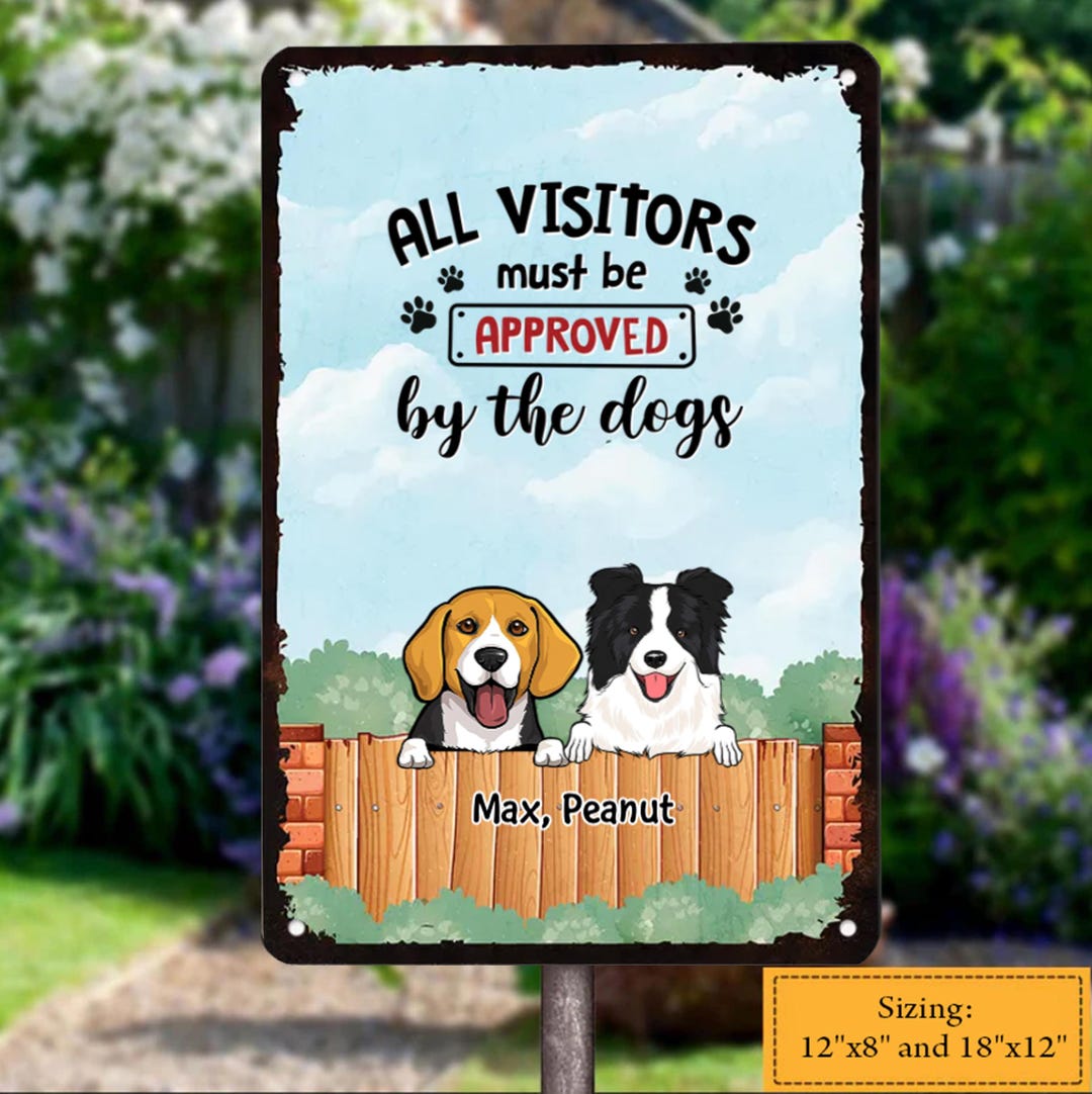 Personalized Dog Metal Sign, Dogs Porch Outdoor Decor, Custom Pet ...