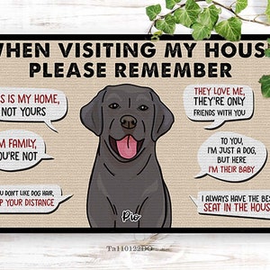 Remember When Visiting Our House Rugs, Funny Personalized Dog ...