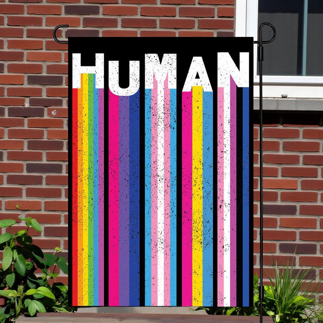 Human Equal Rights Flag, Embracing Black Pride, Political Yard Sign ...