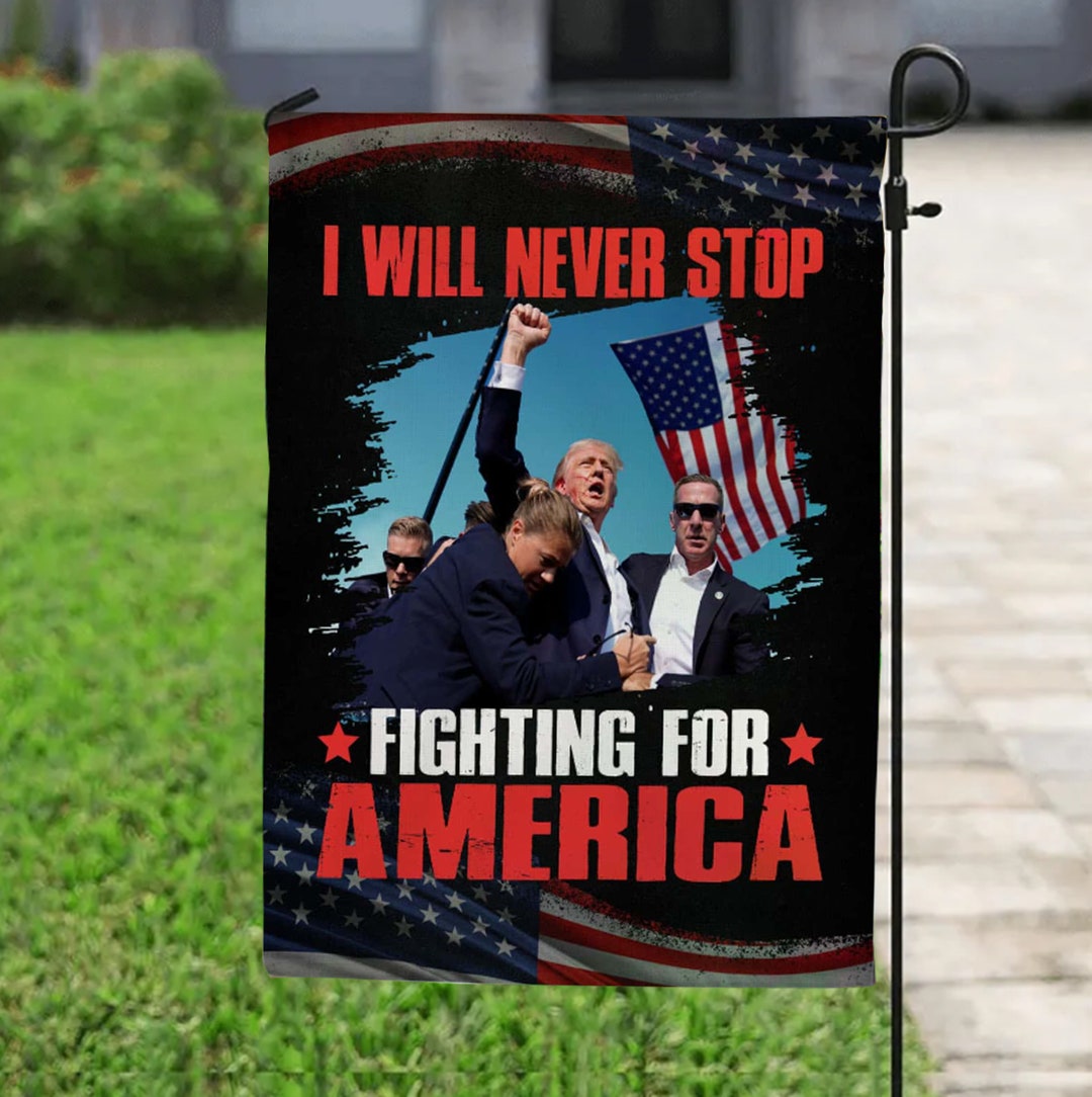 Never Stop Fighting for America, TRUMP Flag, Thanksgiving Flag, MAGA ...