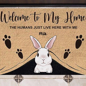 Welcome to the Rabbit House Doormat Bunny Welcome Doormat - Etsy