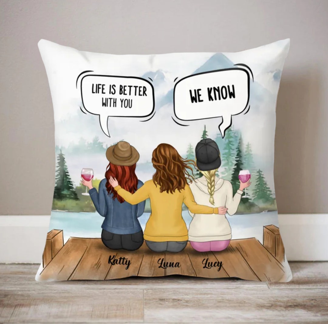 Life is Better With You Friendship Pillow, Best Friend Gift, Friend ...