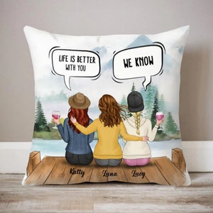 Life is Better With You Friendship Pillow, Best Friend Gift, Friend ...