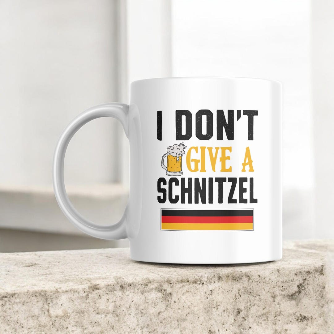 I Don't Give a Schnitzel German Barmaid Mug, Funny German Sarcastic ...