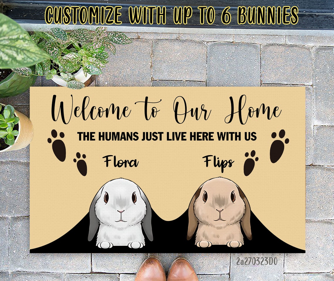 Welcome to the Rabbit House Doormat Bunny Welcome Doormat - Etsy