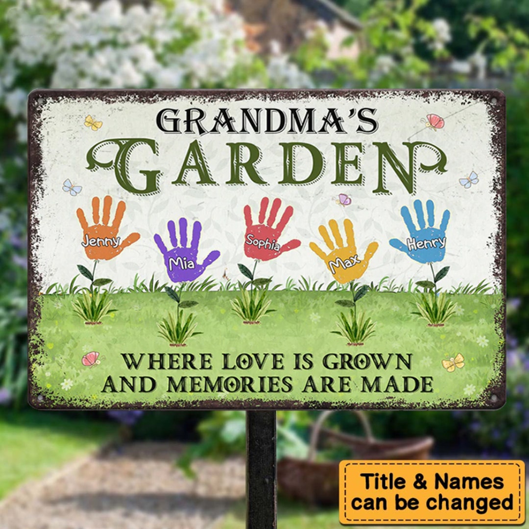 Grandma's Garden, Grandma Metal Sign, Veggie Garden Sign, Grandma ...