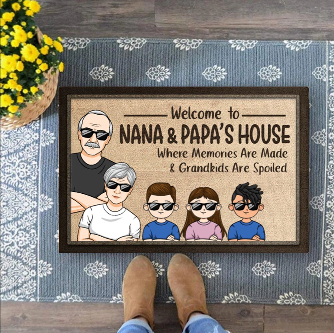 Welcome to Nana & Papa House Doormat, Funny Granparents Doormat ...