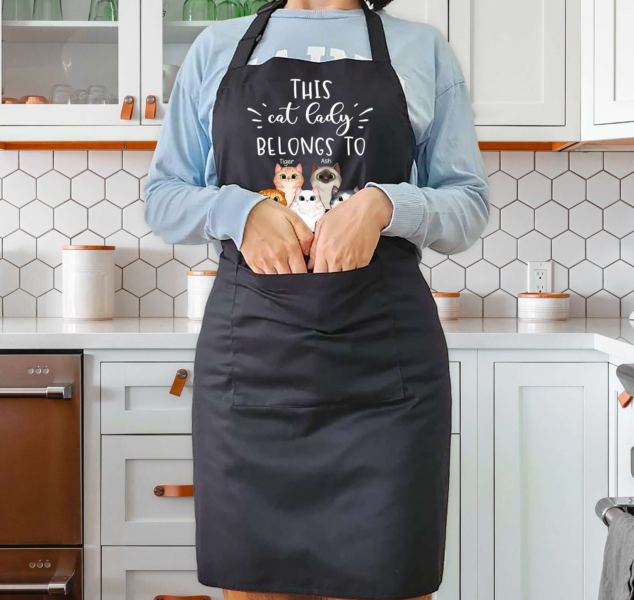 Pet Custom Apron, Funny Personalized Gifts for Cat Lady, Birthday ...