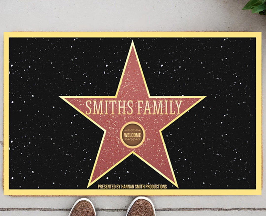 Hollywood Walk of Fame Custom Various Symbols Doormat, Hollywood Custom ...